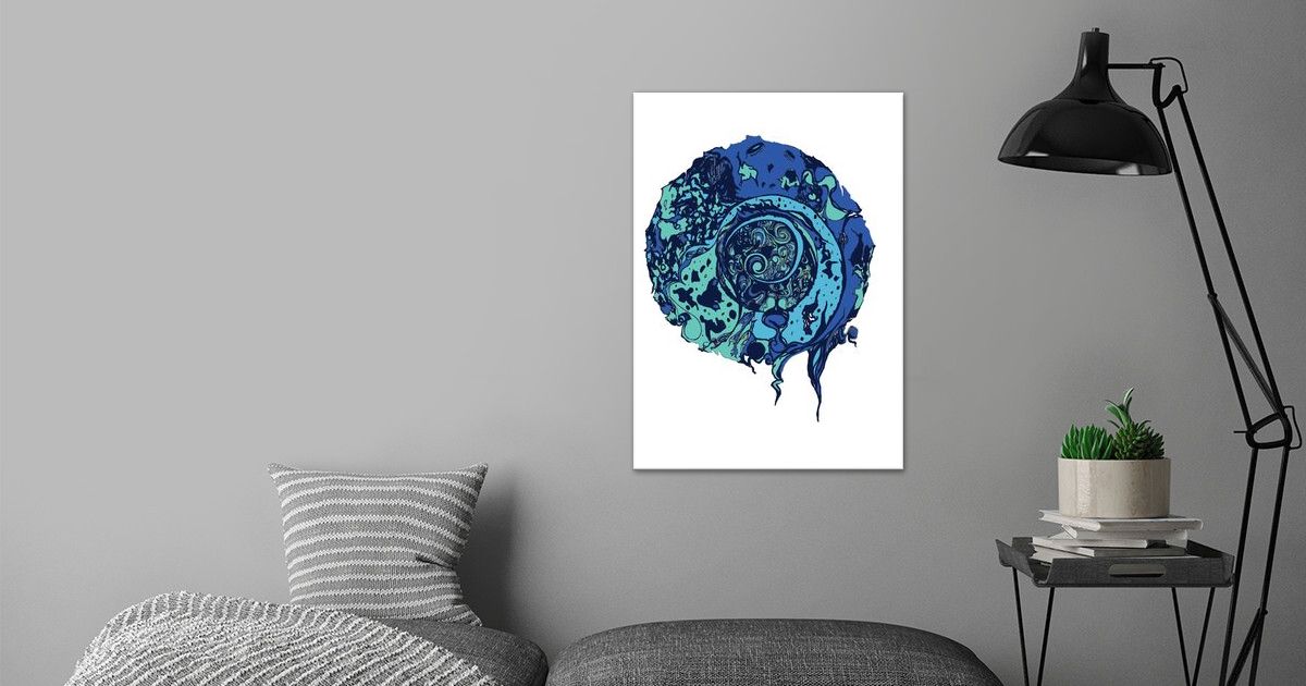 'Abstract Blue Moon' Poster by Carly Anderson | Displate