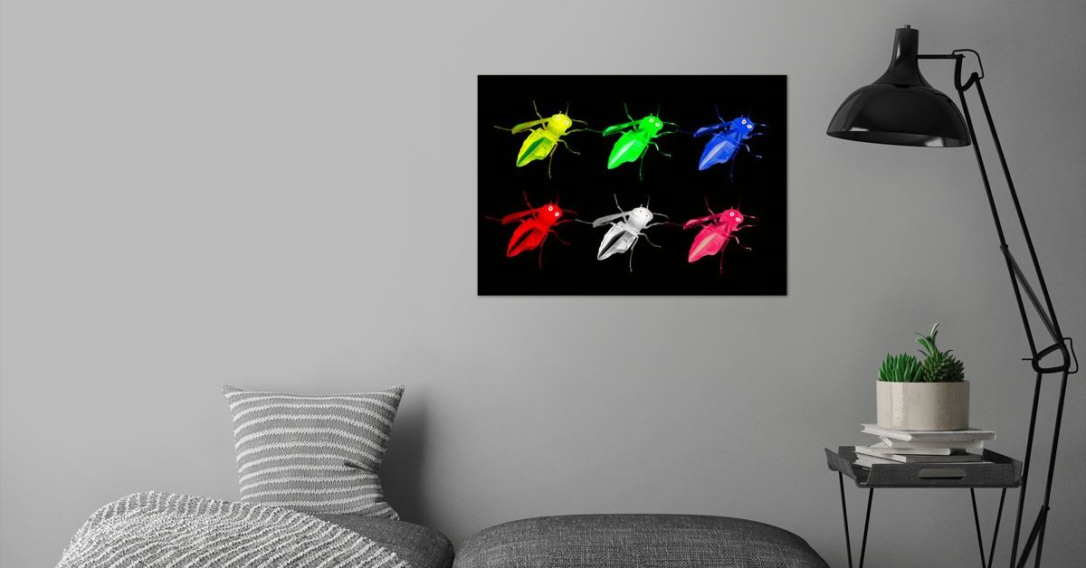 'neon insects' Poster by Roswitha Lorz | Displate