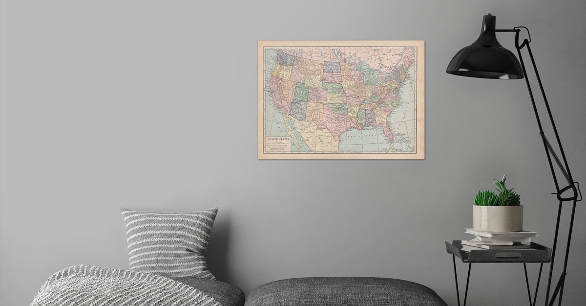 'Vintage Map of The United States' Poster by Catherine Holcombe | Displate