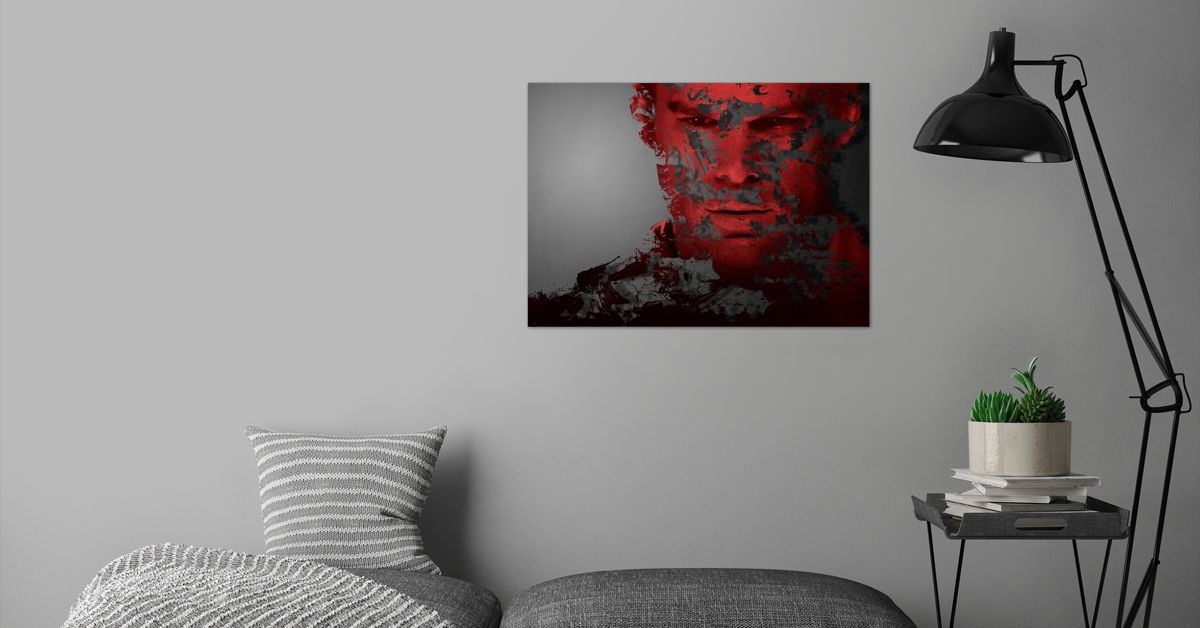 'Dexter created with blood splatter.' Poster by Tom Doty | Displate