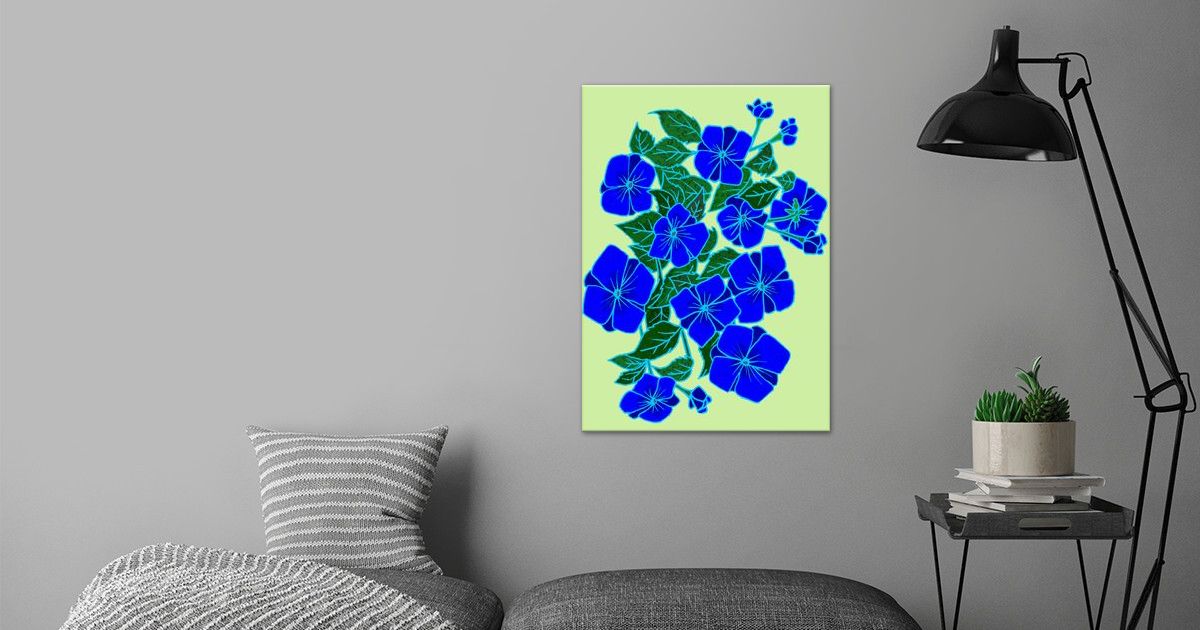 'Blue Violets #5' Poster by Rockett Graphics | Displate