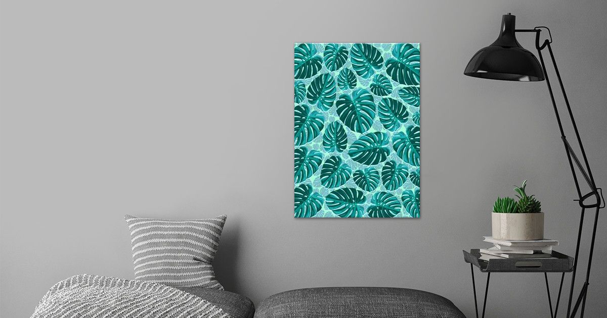 'Tropical Leaf Monstera Plant Decorative Pattern' Poster by Bluedarkat ...