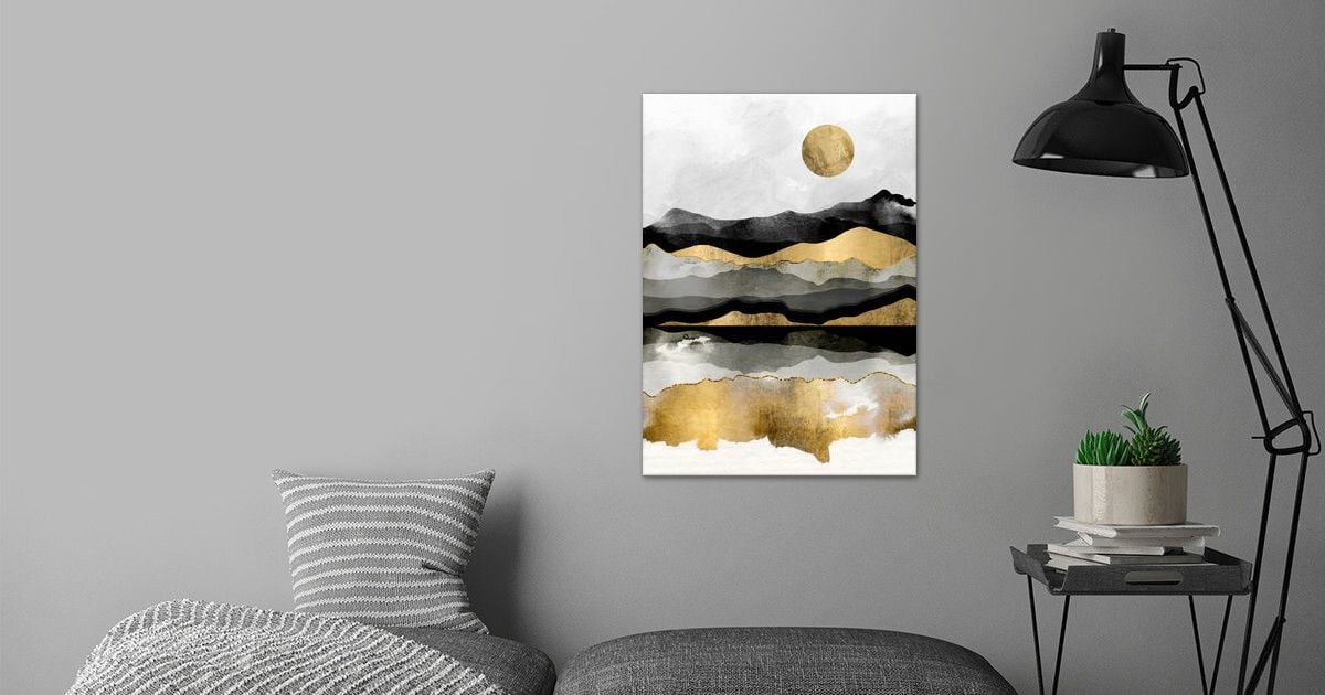 'Golden Spring Moon' Poster by SpaceFrog Designs | Displate