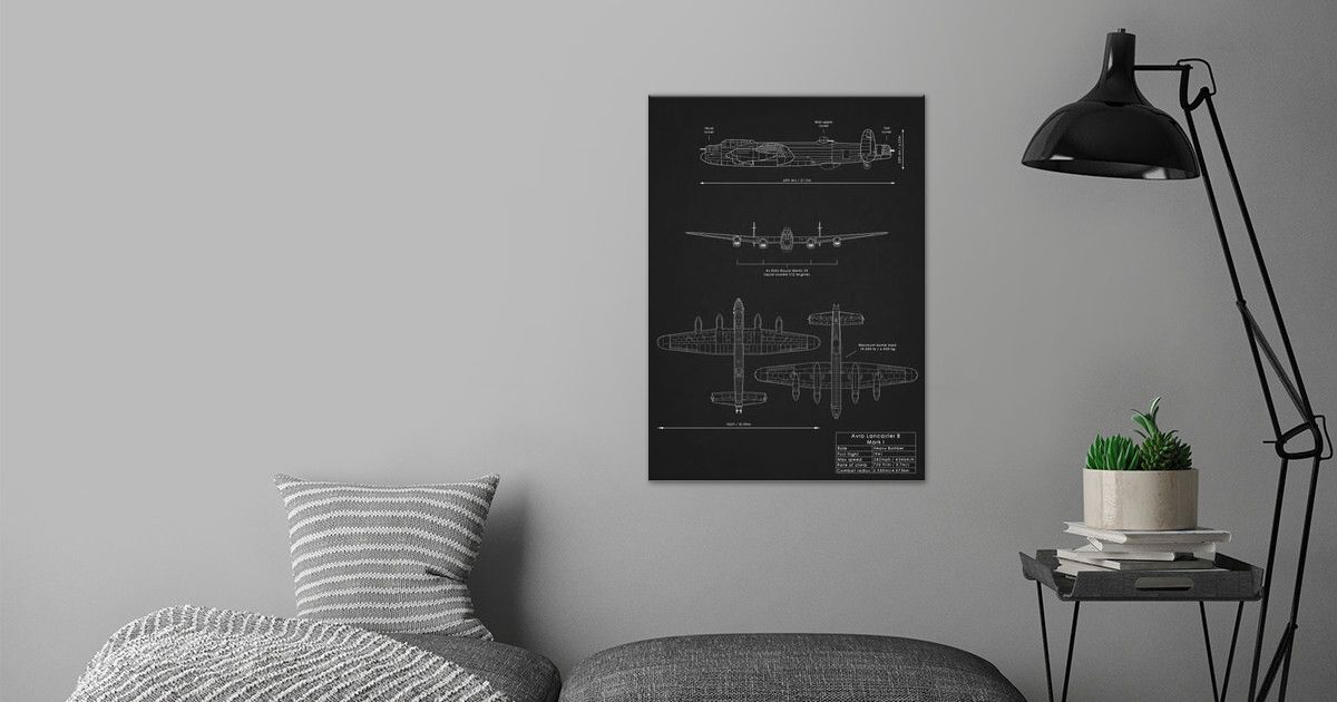'Avro Lancaster Blueprint' Poster by Iwoko | Displate