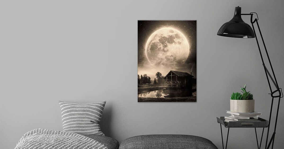 'The House And The Moon' Poster by seam less | Displate