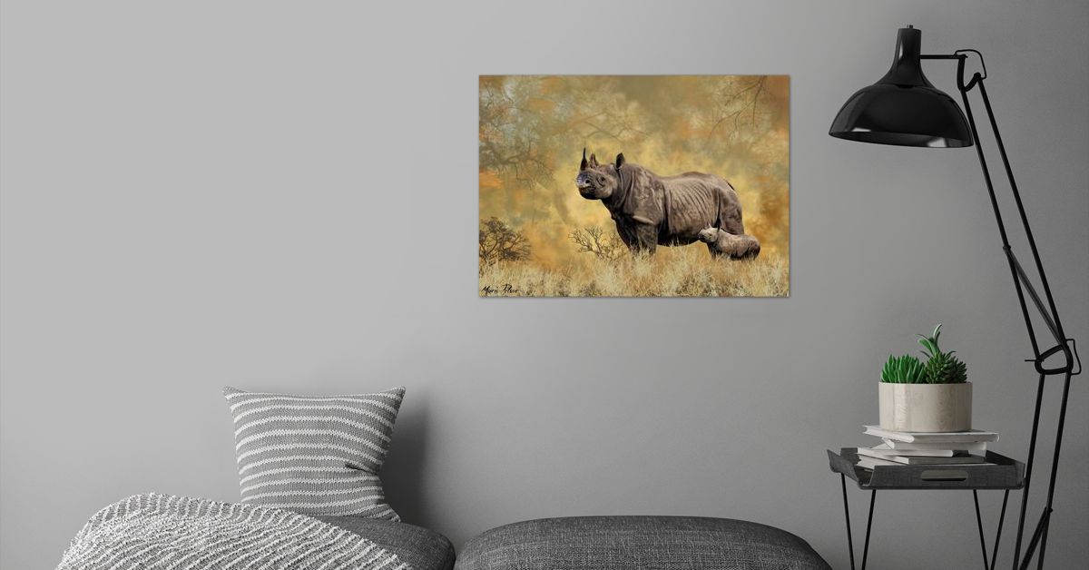 'Black Rhino' Poster by Mario Pelser | Displate