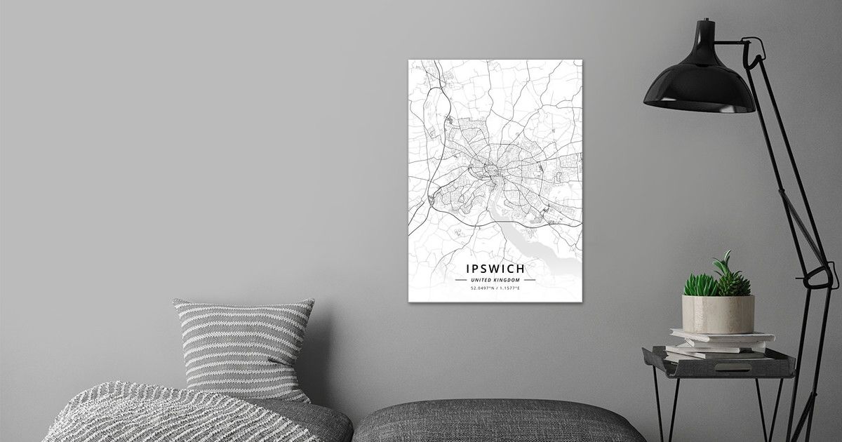 'Ipswich United Kingdom' Poster by Designer Map Art | Displate