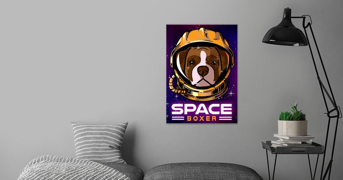 'Space Boxer Dog' Poster by MezziArt Co | Displate