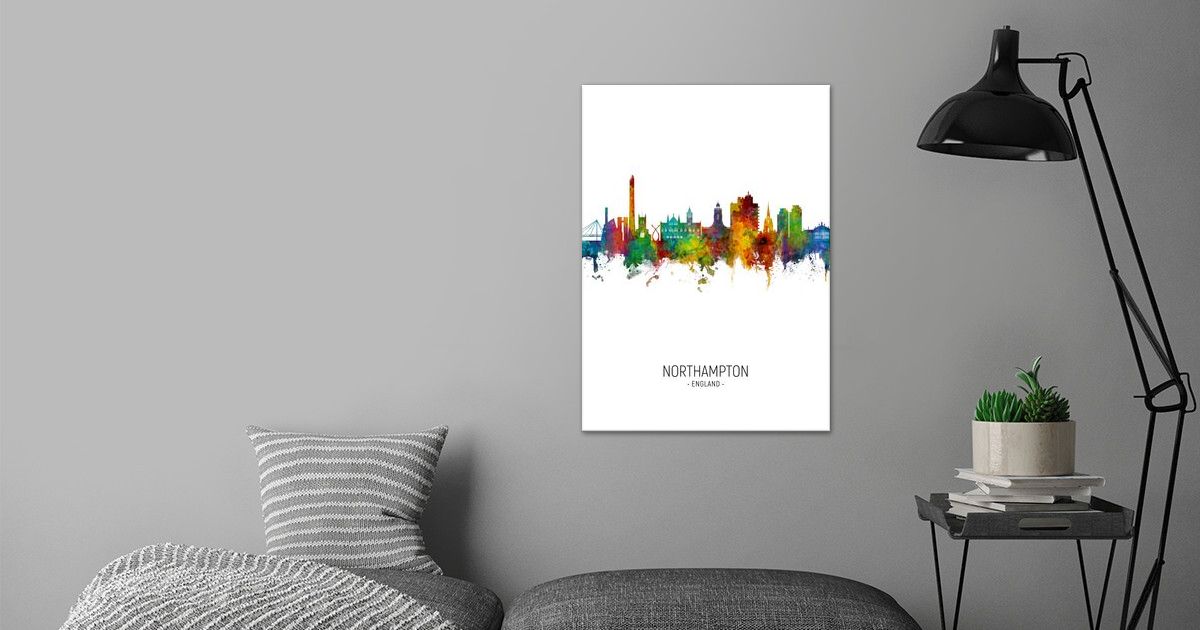 'Northampton Skyline' Poster by Michael Tompsett | Displate