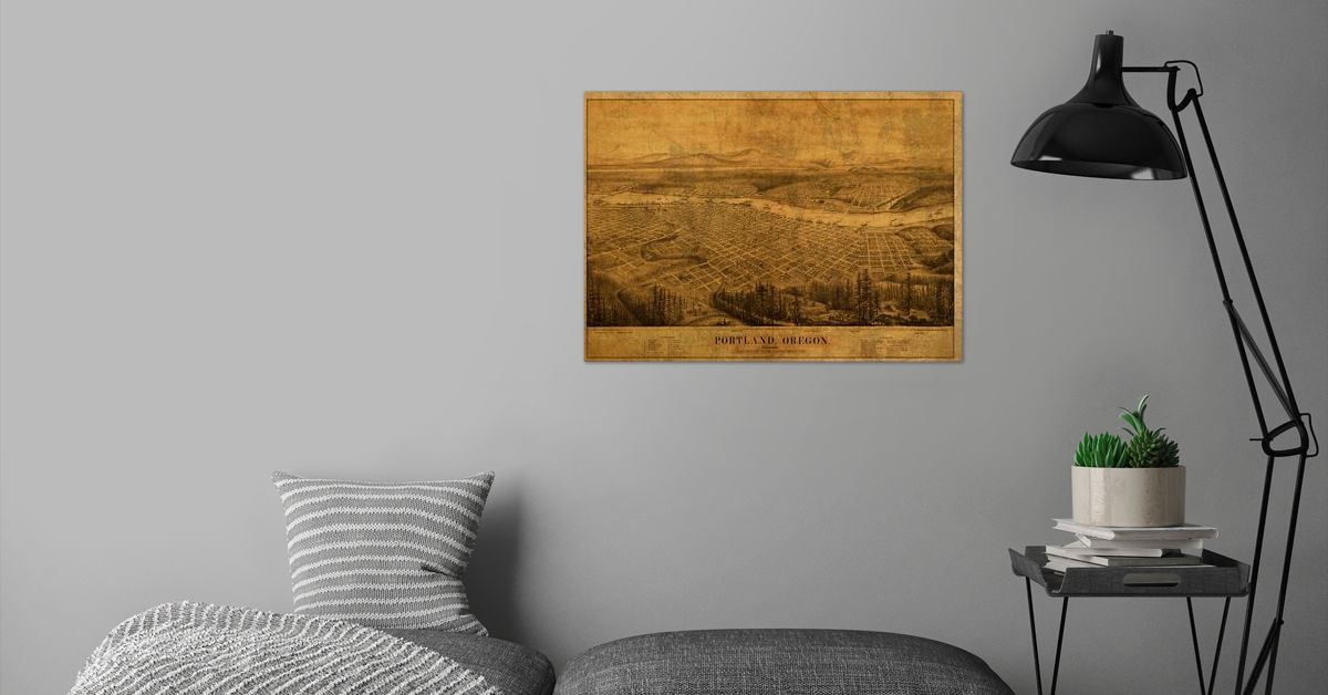 'Portland Oregon Map 1879' Poster by Design Turnpike | Displate