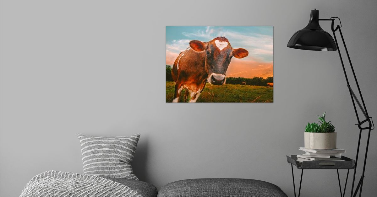 'Dairy Cow Sunset' Poster by Bob Orsillo | Displate