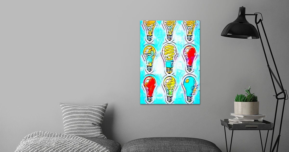'Psychedelic Light Bulbs' Poster by Bob Orsillo | Displate