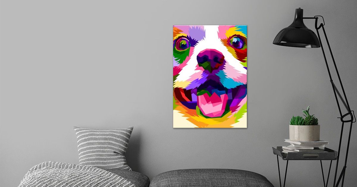 'close up of face happy dog' Poster by peri priatna | Displate
