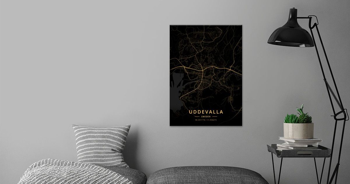 'Uddevalla Sweden' Poster by Designer Map Art | Displate