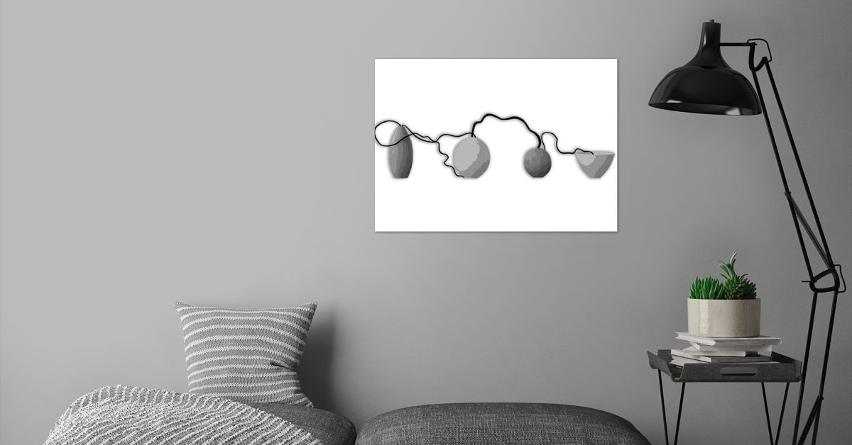 'Four design vases' Poster by Archist Design | Displate