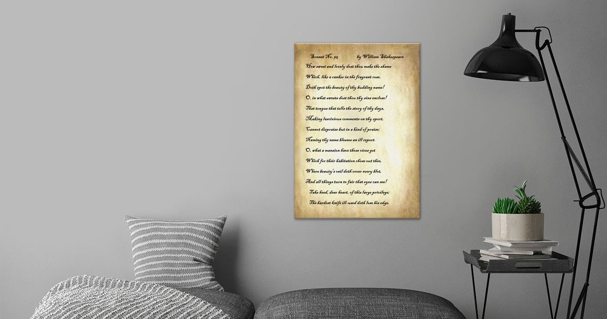 'Sonnet 95 by Shakespeare' Poster by Burl Collins | Displate