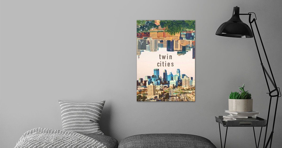 'Twin Cities Skylines' Poster by anthony Londer | Displate