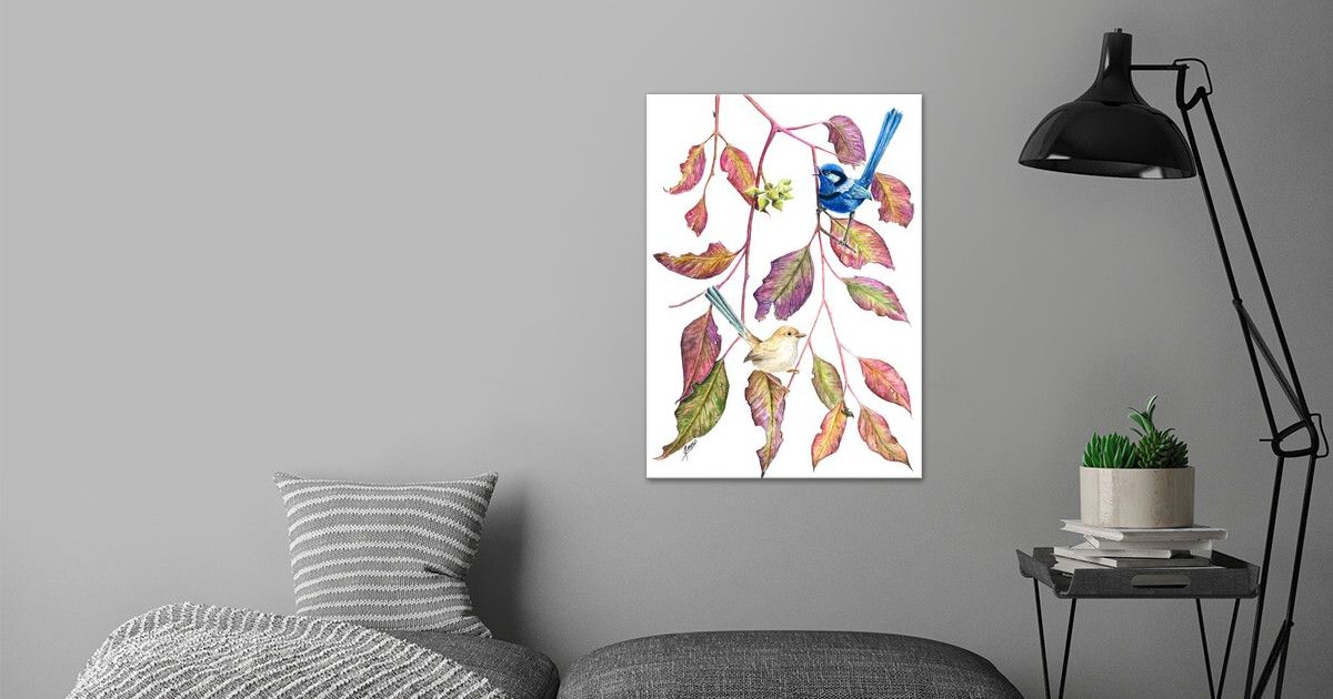 'Wrens in Marri' Poster by Genevieve Cooper | Displate
