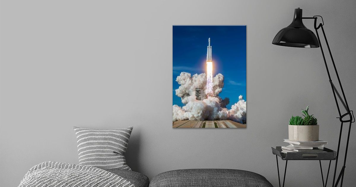 'SpaceX Falcon Heavy Launch' Poster by Space Face | Displate