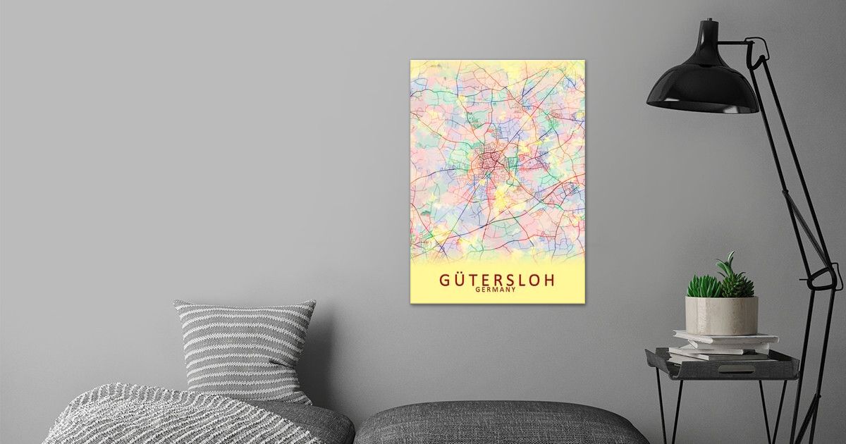 'Gutersloh Germany City Map' Poster by City Map Art Prints | Displate