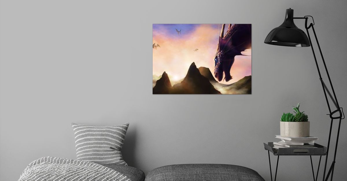 'Sunset Dragons' Poster by Birgitte Solberg | Displate