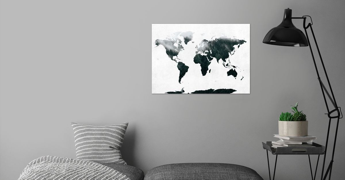'World Map Forest 1' Poster by Alex Collections | Displate