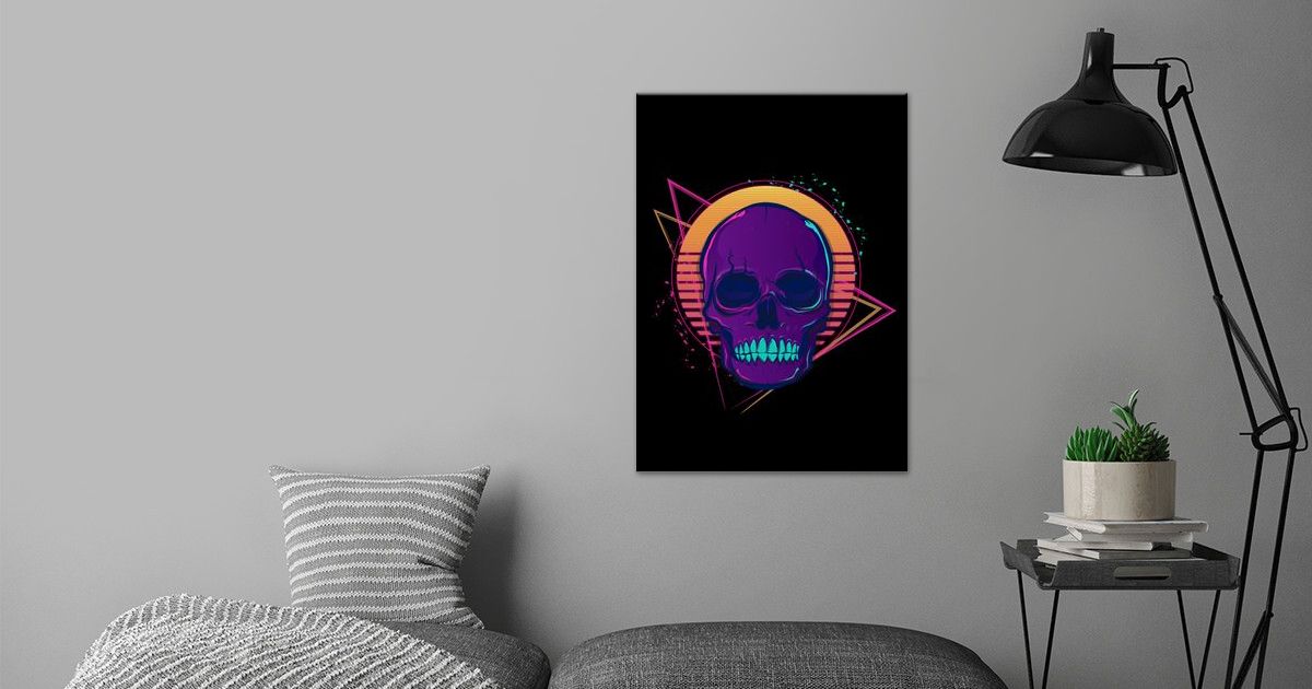 'Skull Synthwave' Poster by EDM Project | Displate