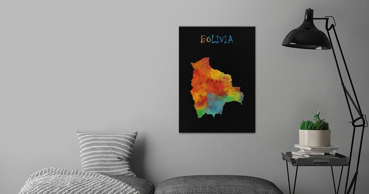 'Map of Bolivia' Poster by Unchained Tom | Displate