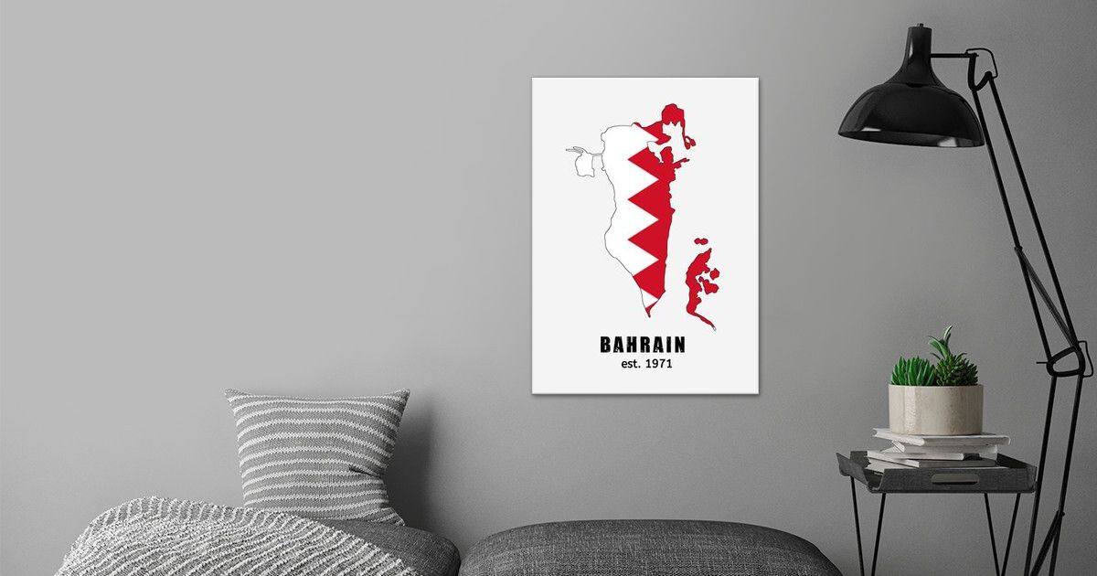 'Map of Bahrain' Poster by Miracle Studio | Displate