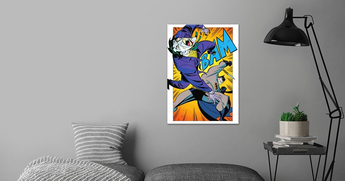 'Bat punch by Bruce Timm' Poster by DC Comics | Displate