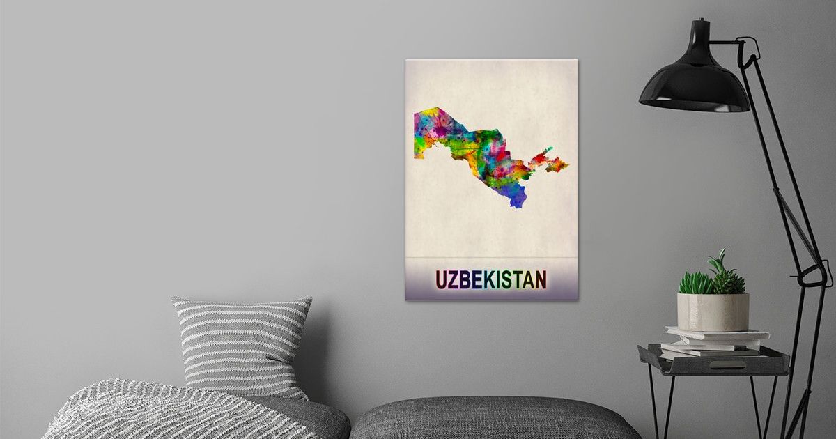 'Uzbekistan Map Watercolor' Poster by Towseef Dar | Displate