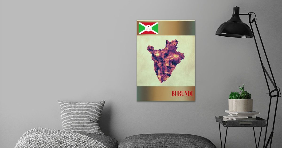 'Burundi Map with Flag' Poster by Towseef Dar | Displate