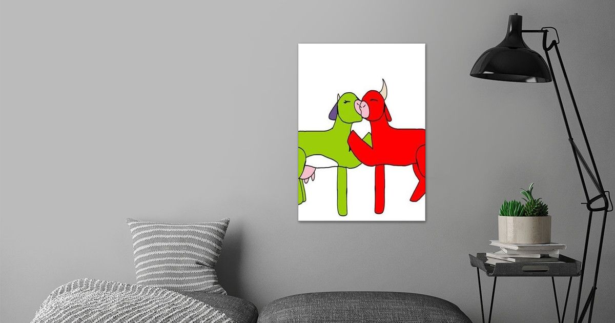 'Koko and Wilson kissing' Poster by Micole | Displate