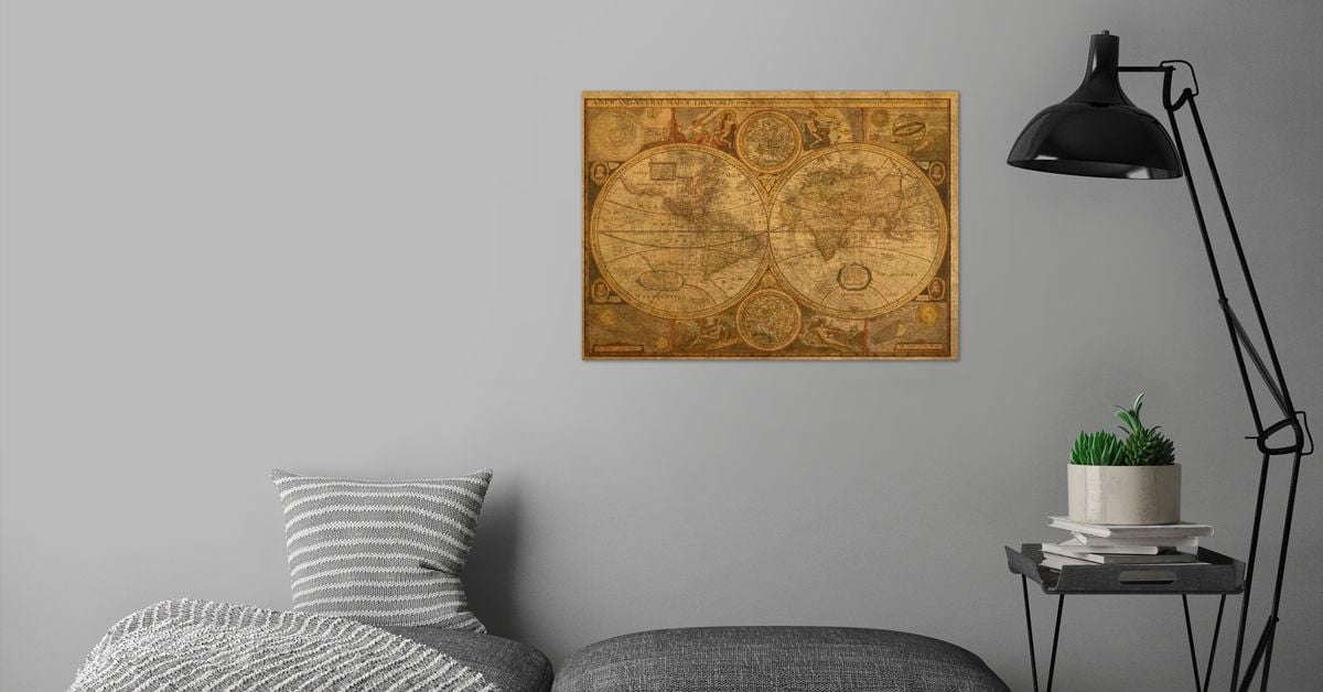 'Vintage World Map 1659' Poster by Design Turnpike | Displate