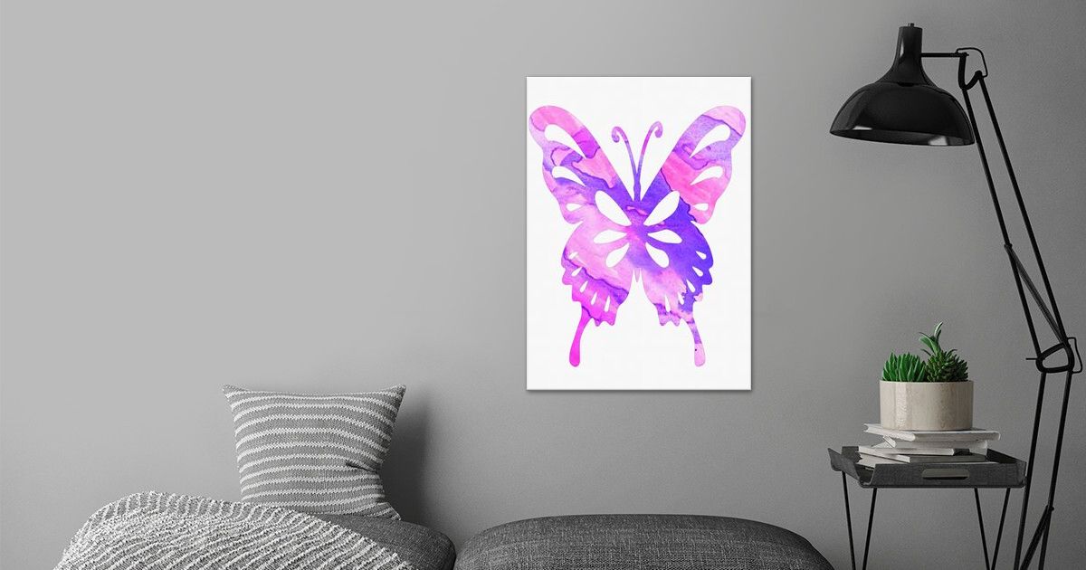 'Butterfly purple striated' Poster by Aurora art work | Displate