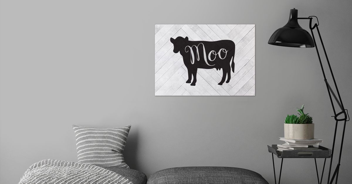 'Moo Cow Farmhouse Sign' Poster by Design Turnpike | Displate