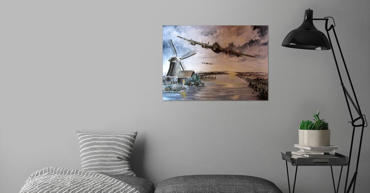 'Lancaster Bomber In Flight' Poster by Art By Three | Displate