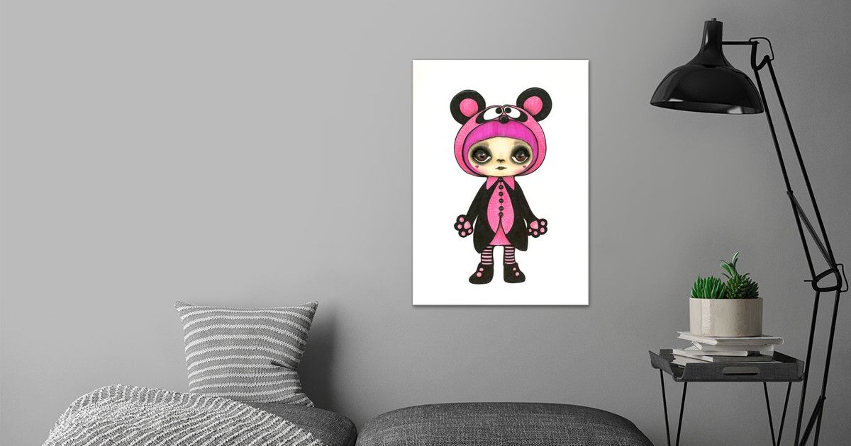 'Pink Panda Girl' Poster by Ann | Displate