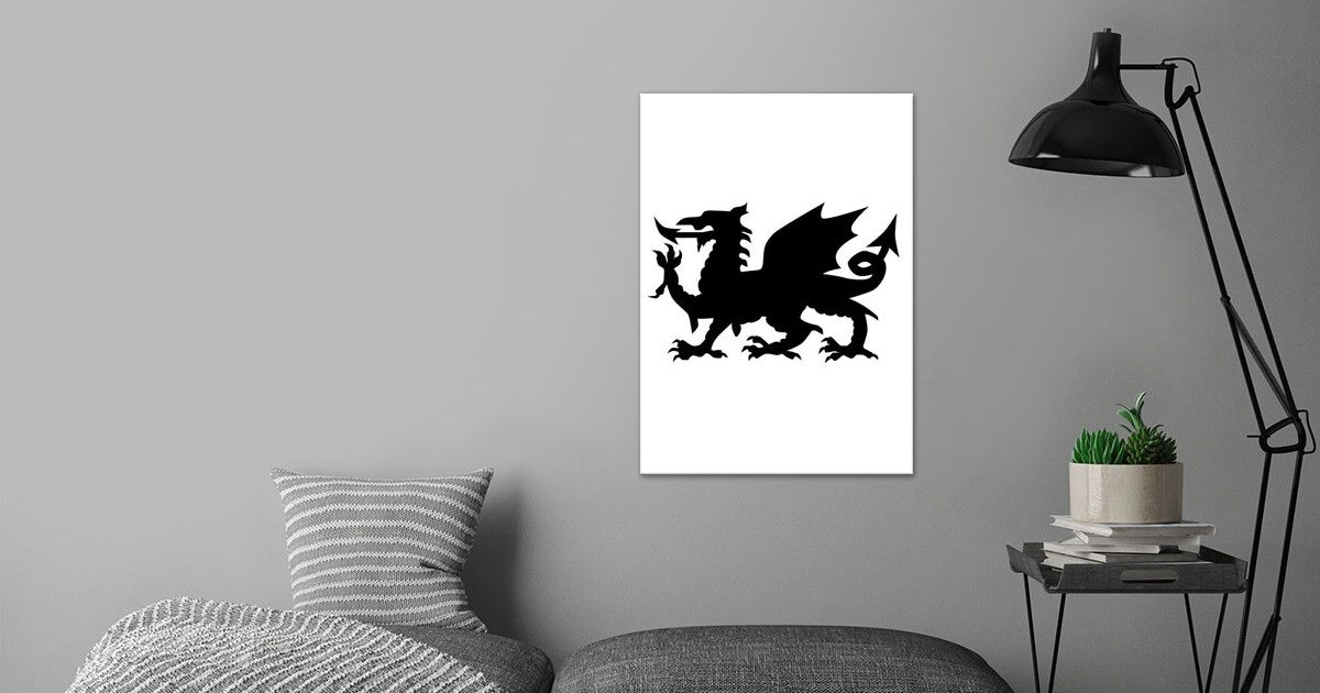 'Welsh Dragon Silhouette' Poster by HomeStead Digital | Displate