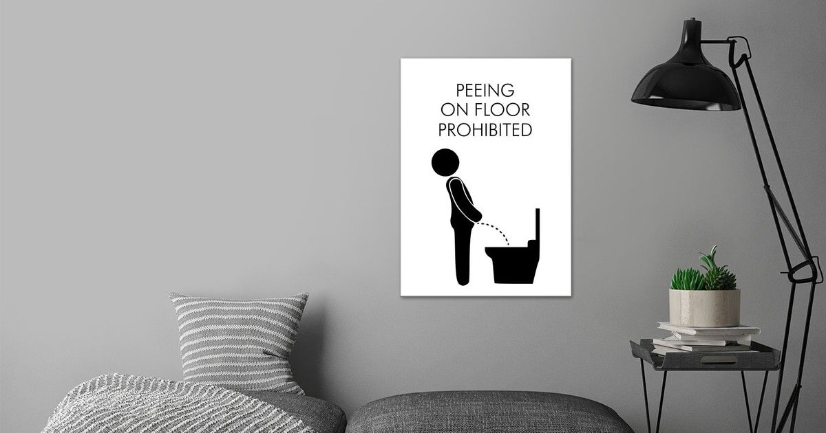 'Peeing Bathroom Funny' Poster by Atomic Chinook | Displate