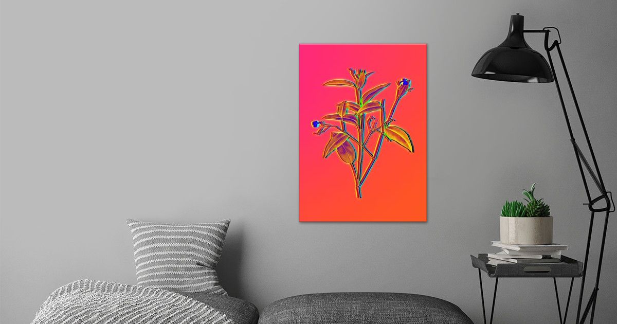 'Hot Neon Pink Flowers ' Poster by Holy Rock Design | Displate