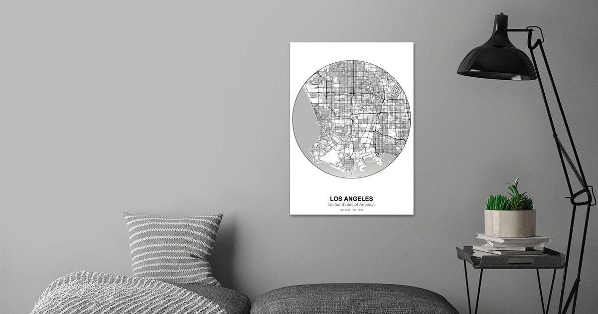 'los angeles circle map' Poster by Project X | Displate