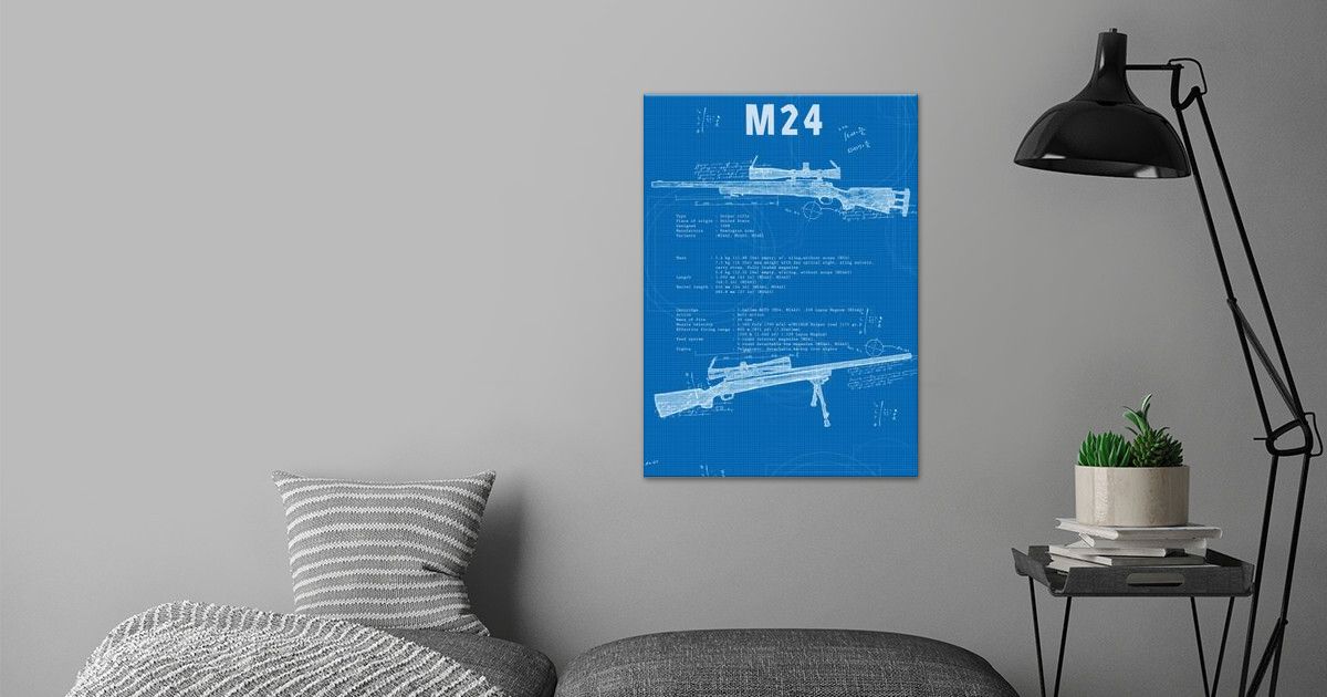'M24 Blueprint' Poster by Sherlock Wijaya | Displate