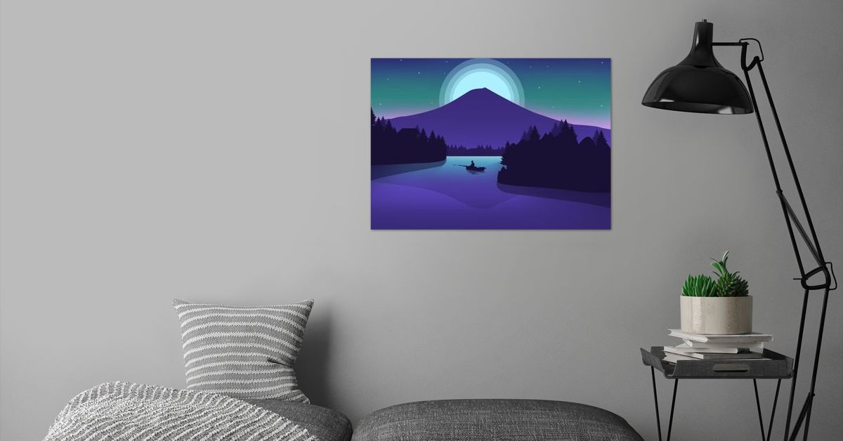 'fishing at night' Poster by artisticdesign 1903 | Displate