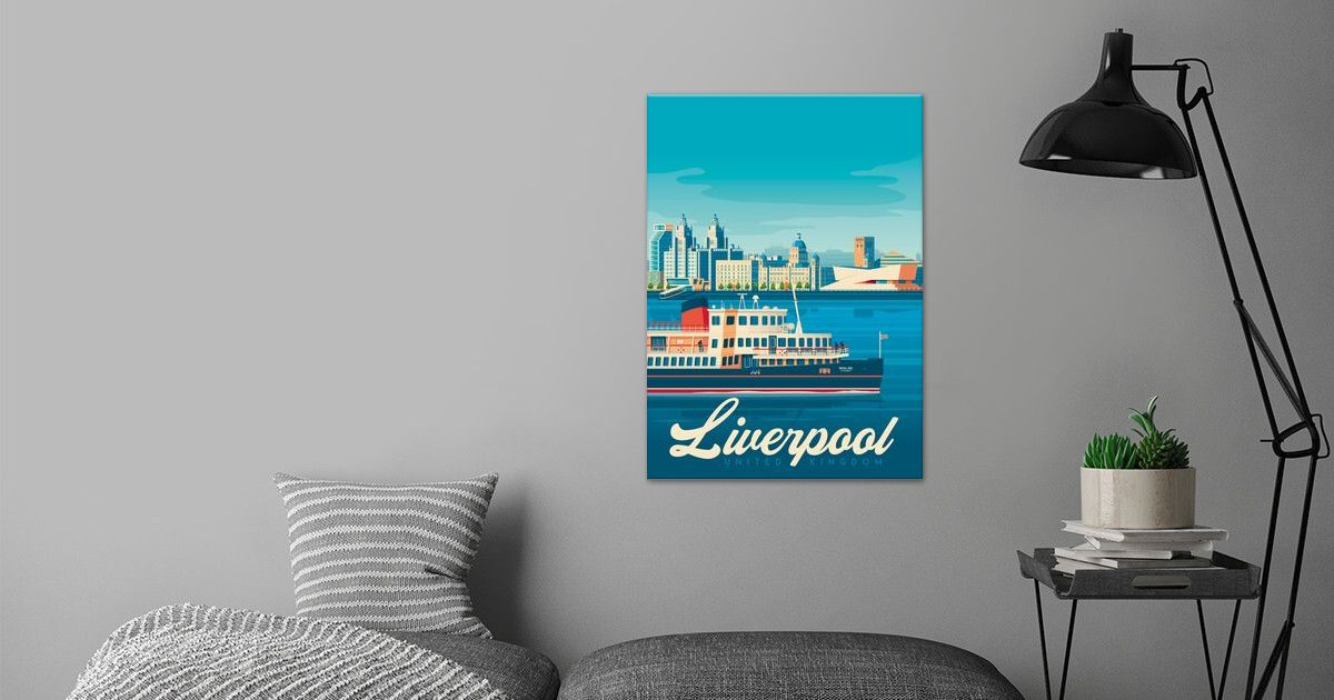 'Liverpool Travel Poster' Poster by Olahoop Travel Posters | Displate