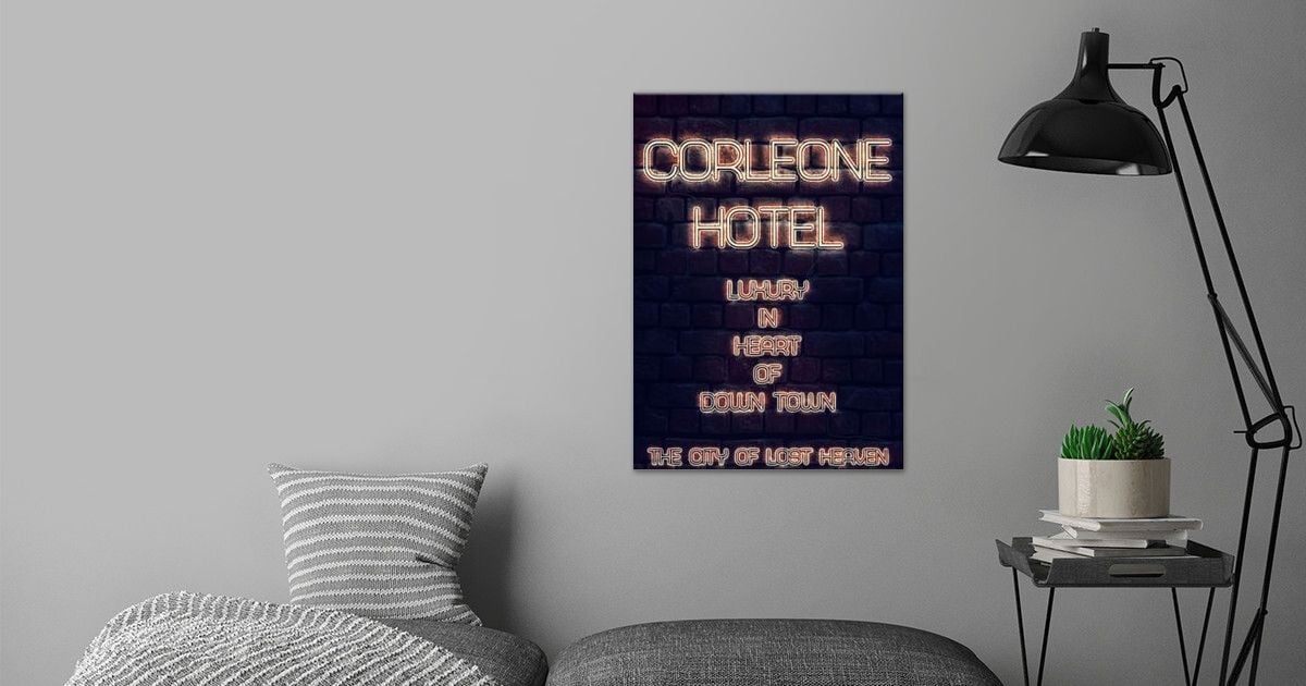 'Corleone Hotel Neon Sign' Poster by Don Shop | Displate