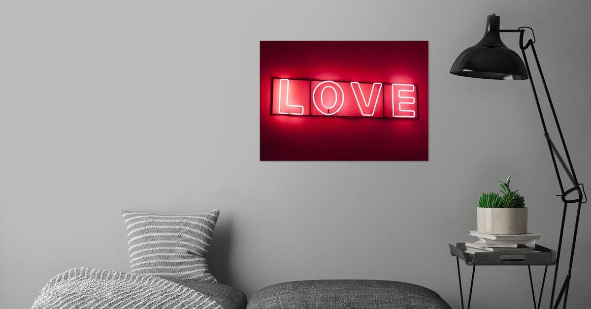 'Pink Love Sign' Poster by Art Concept | Displate