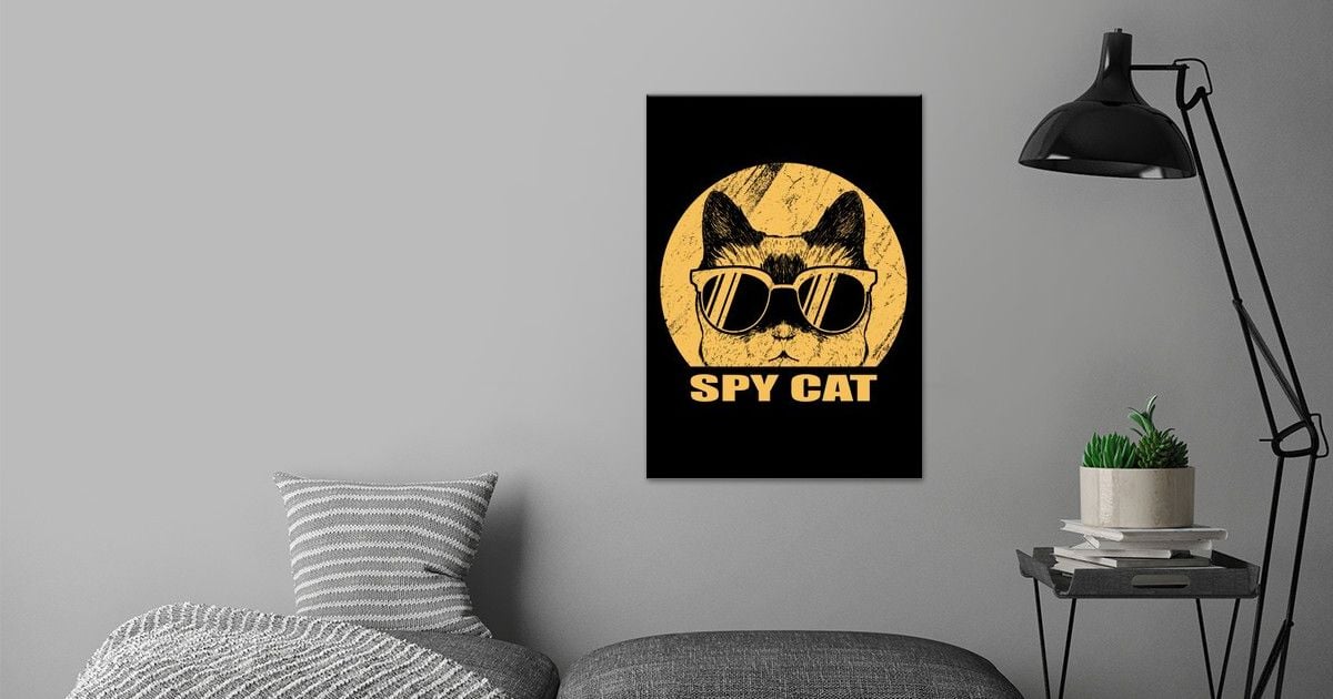 'Cool funny Spy Cat Animal' Poster by Max Ronn | Displate