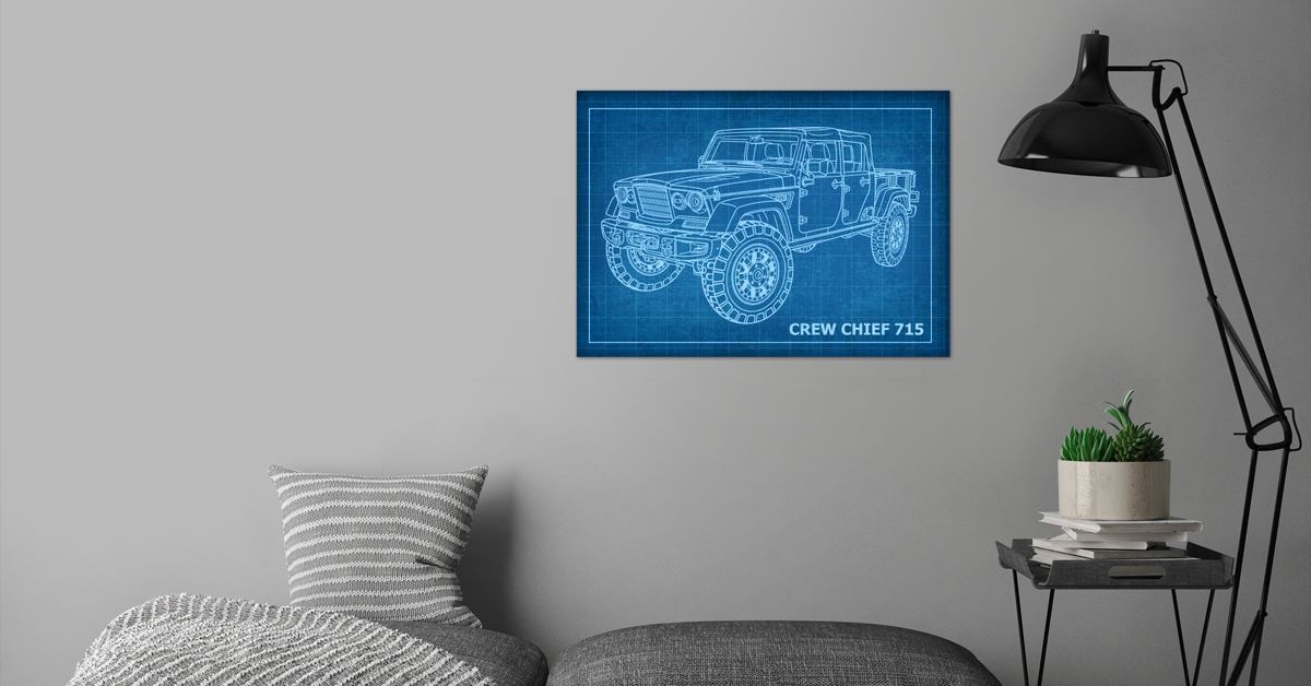 'Jeep Wrangler Crew Chief' Poster by Guyvit | Displate