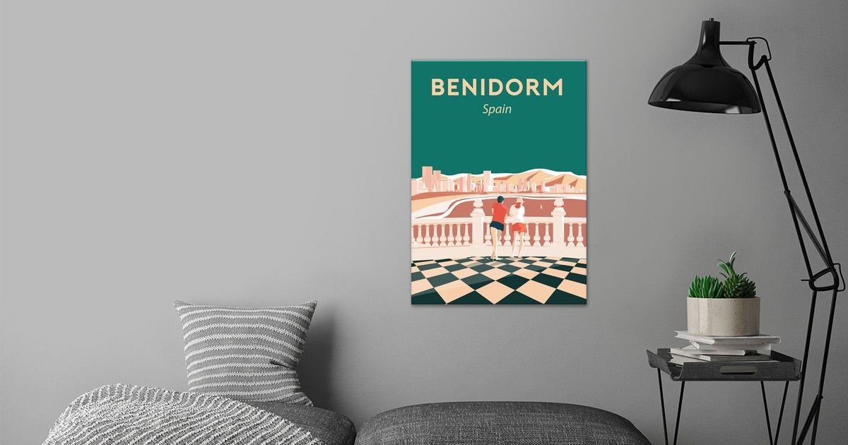 'Benidorm Spain travel ' Poster by Caravan Studio | Displate
